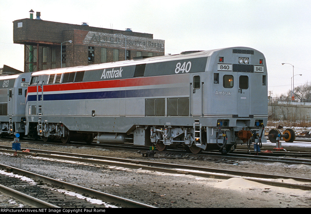 AMTK 840, GE P40DC, New at Amtrak's Lumber Street shop